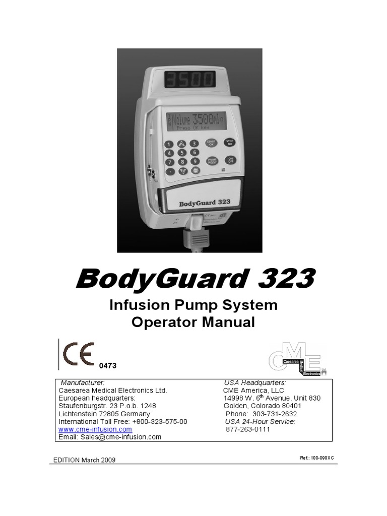 Bodyguard 323: Infusion Pump System Operator Manual | PDF | Battery ...