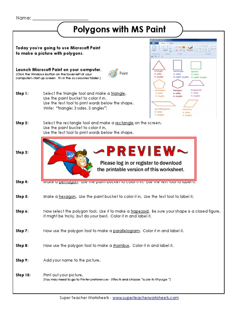 Polygons With MS Paint: Name | PDF | Rectangle | Elementary Geometry