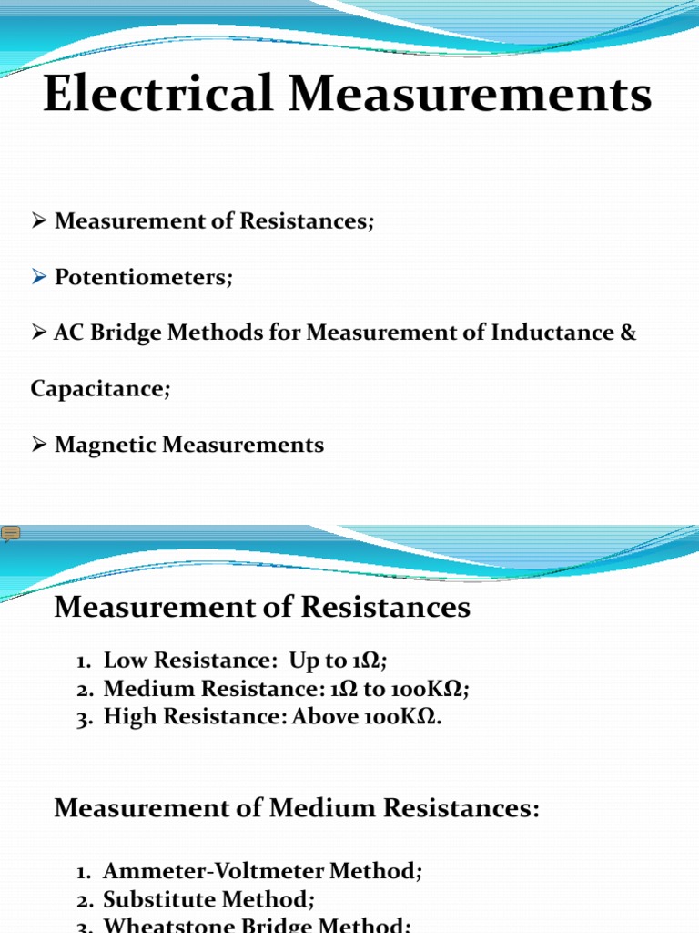Resistance Measurement Techniques | PDF | Physical Quantities ...