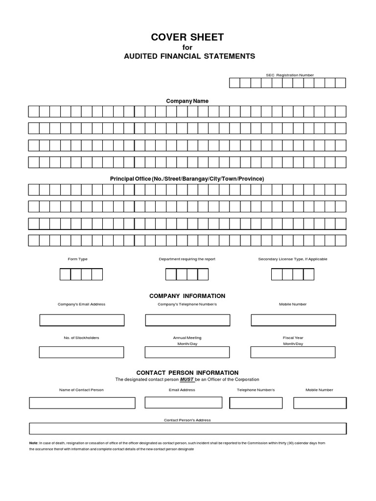 SEC Cover Sheet for Audited Financials | PDF