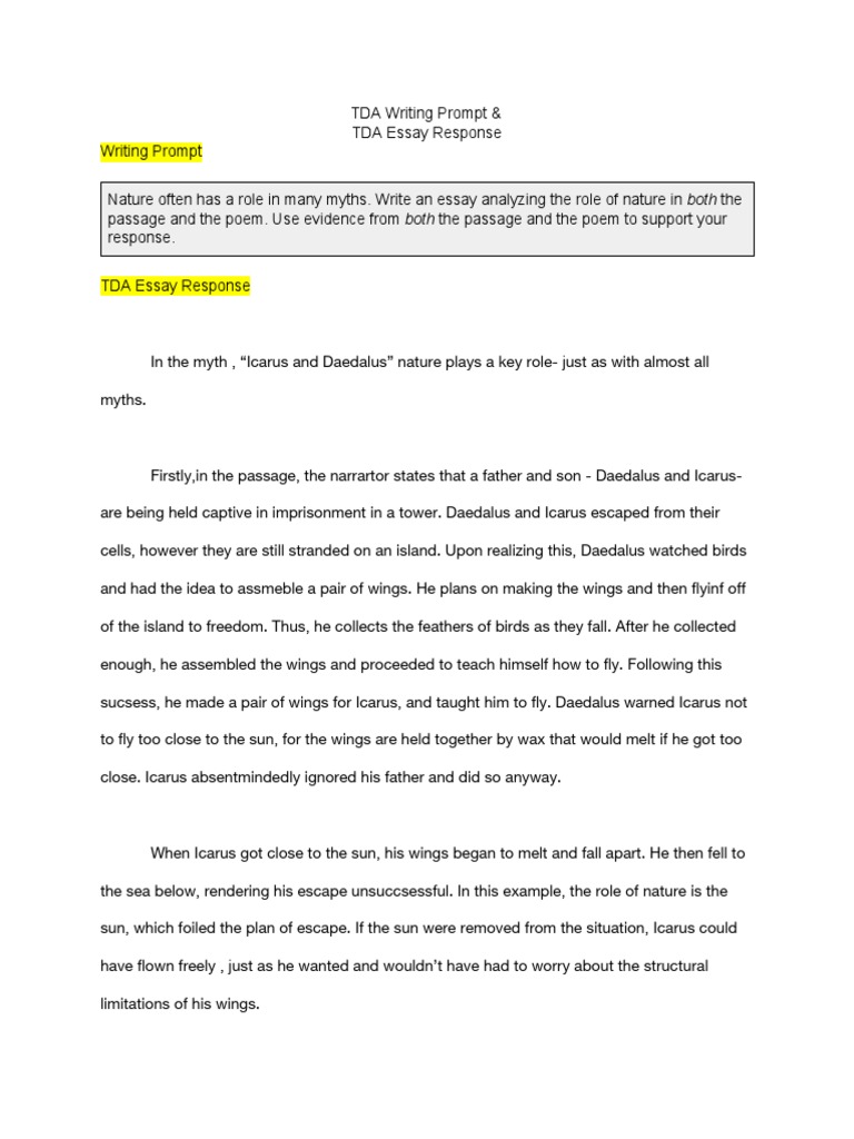 Breanna Smith - 001 Tda Writing Prompt | PDF