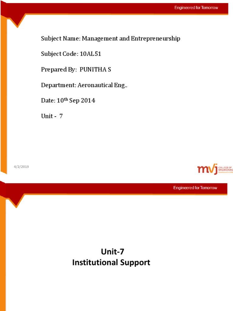 Subject Name: Management and Entrepreneurship Subject Code: 10AL51 ...