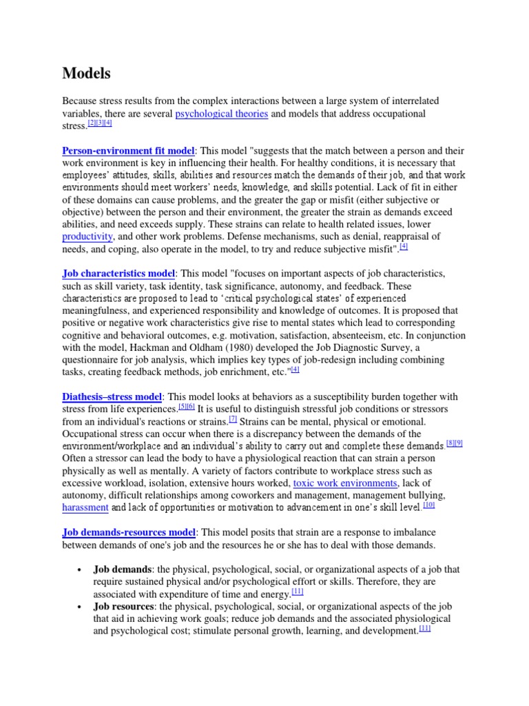 Understanding Occupational Stress Models | PDF | Occupational Stress ...