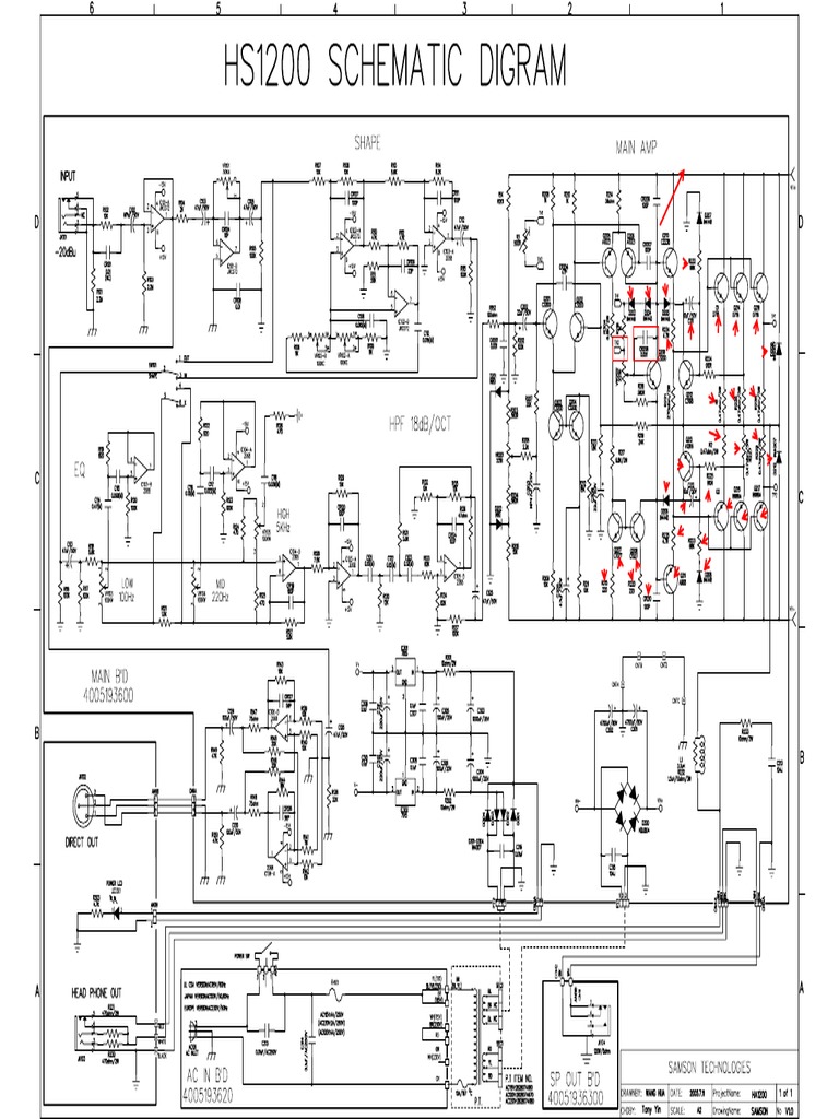 Esquema Eletrico Hartke hs1200 PDF | PDF