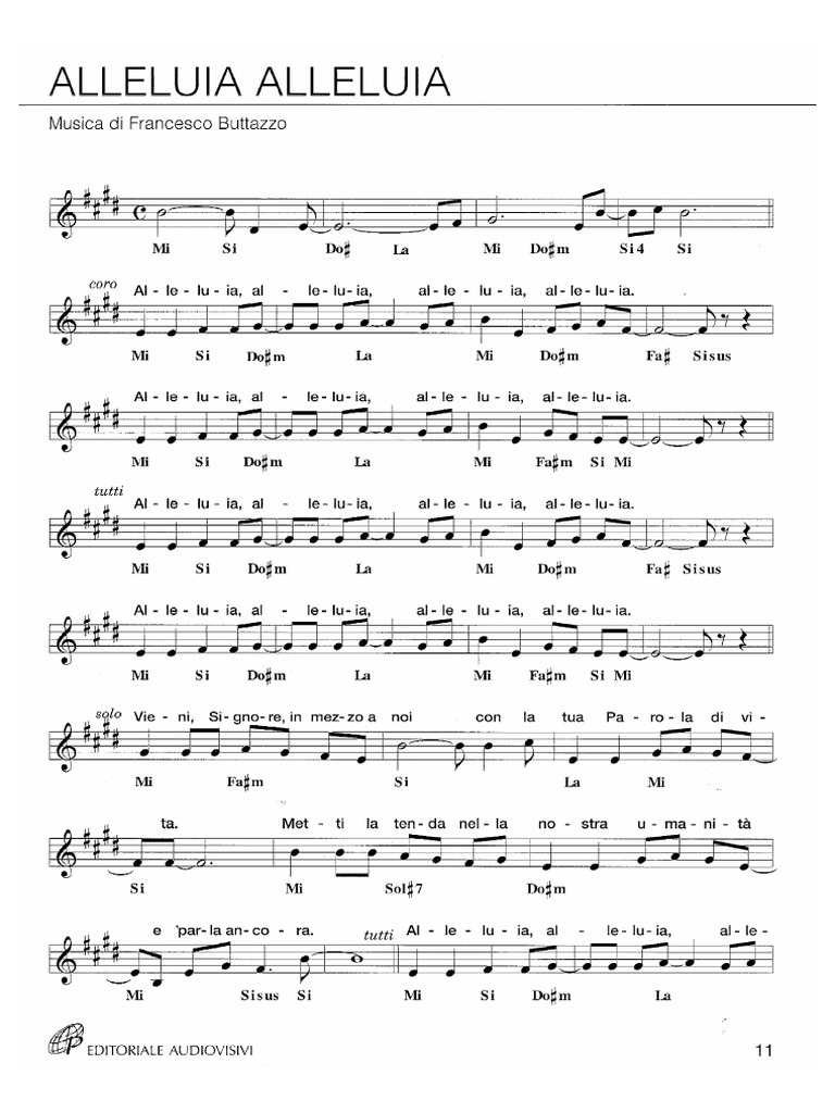 Alleluia Vieni Signore (Buttazzo) | PDF