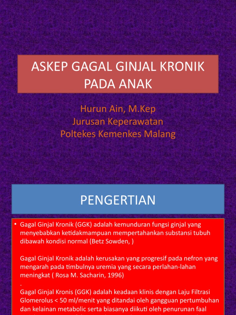 Askep Gagal Ginjal Kronik Pada Anak | PDF