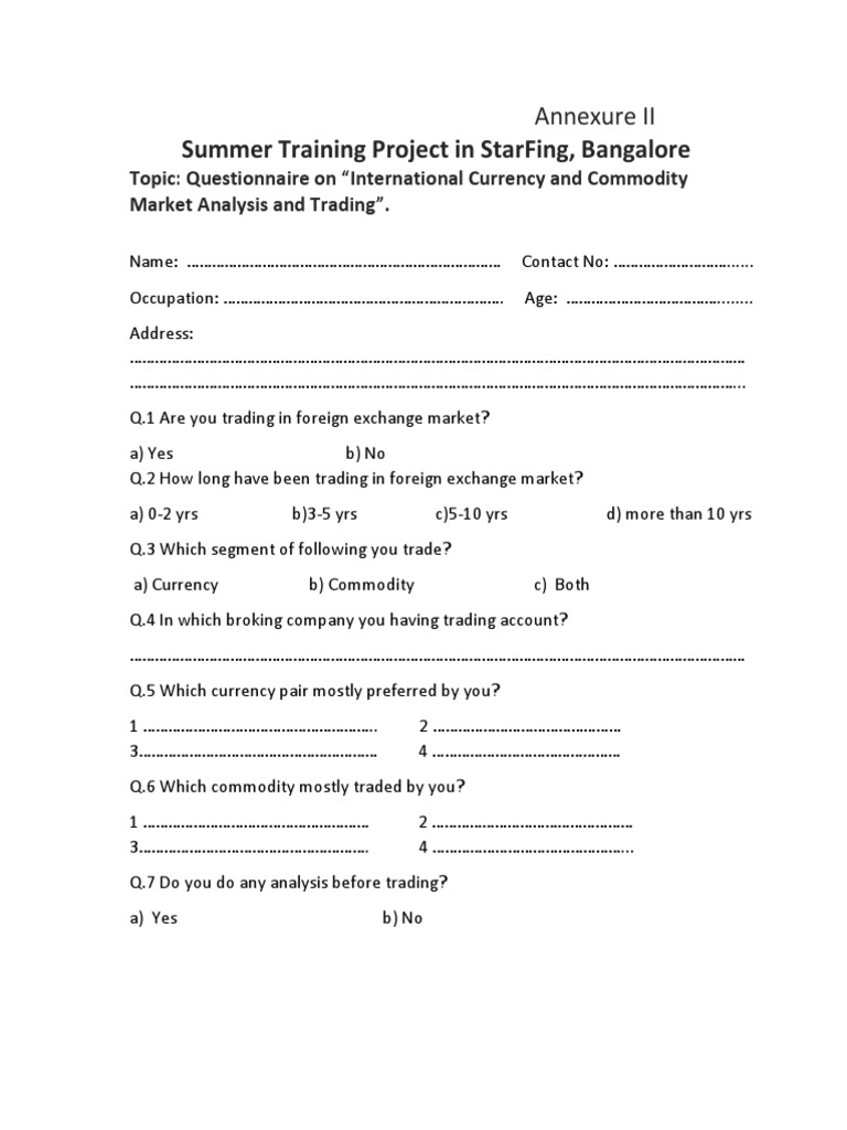 Questionnaire | PDF | International Trade | Money