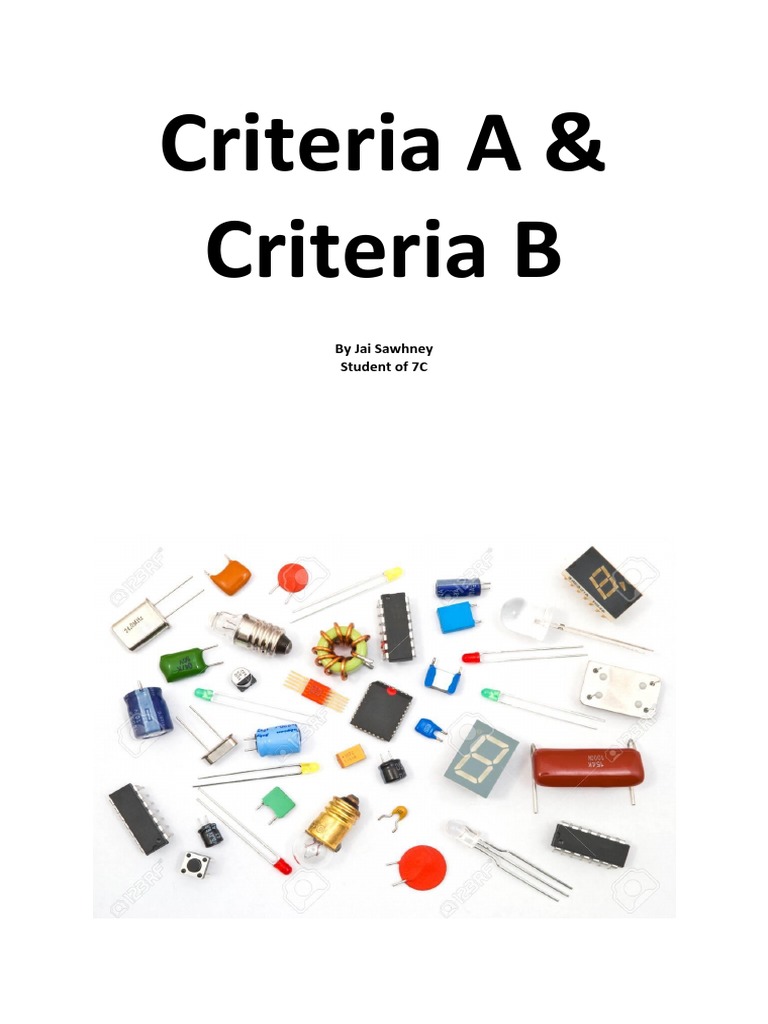 Criteria A & Criteria B: by Jai Sawhney Student of 7C | PDF | Electric ...