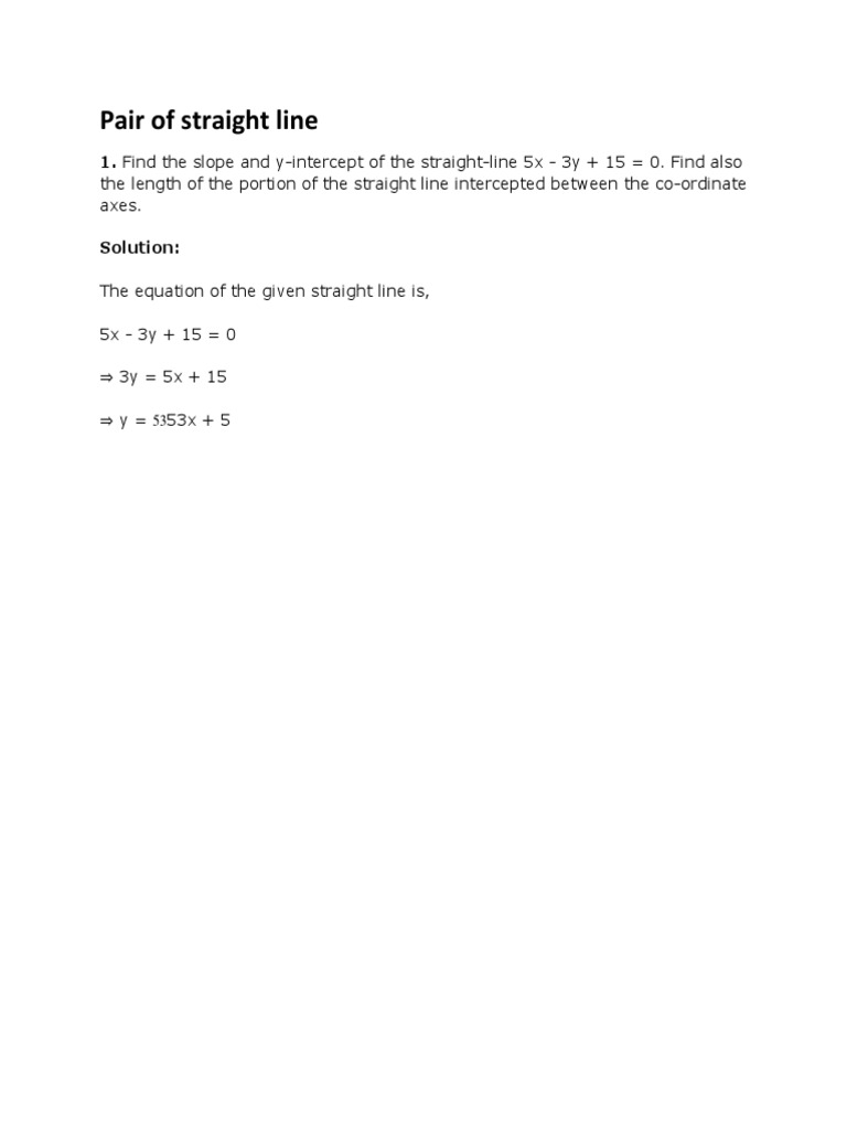 Pair of Straight Line | PDF