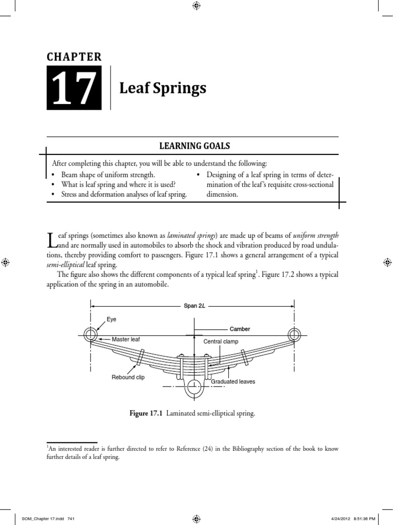Leaf Springs: Learning Goals | PDF | Bending | Beam (Structure)