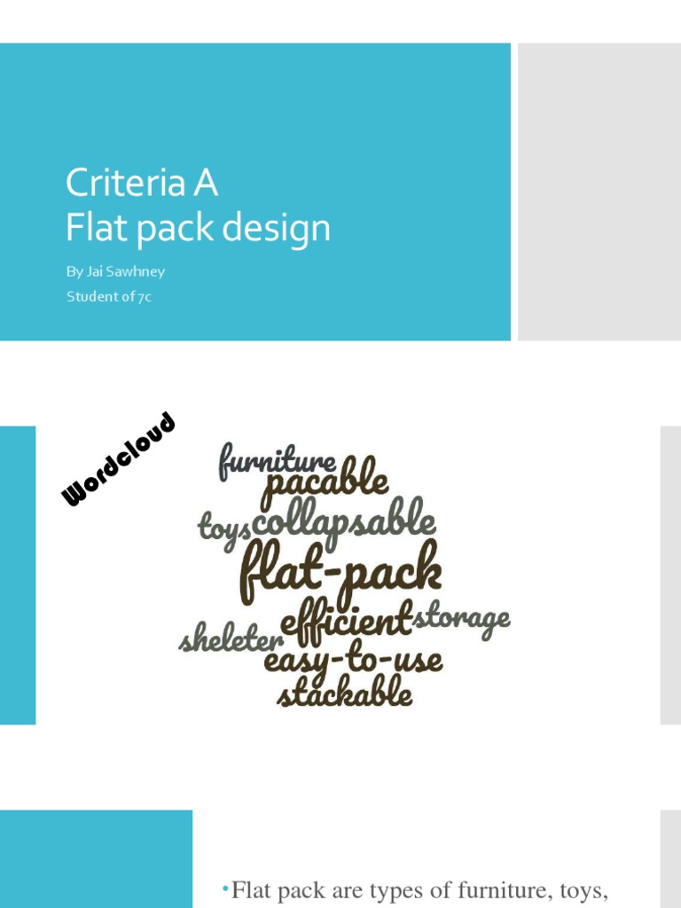 Criteria A Flat Pack Design: by Jai Sawhney Student of 7c | PDF | Chair ...