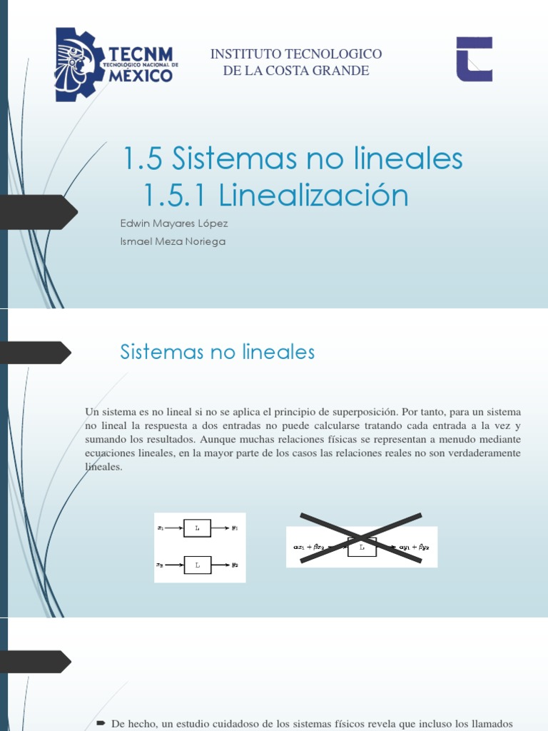 Sistemas No Lineales Linealizacion | PDF | Linealidad | Ecuaciones
