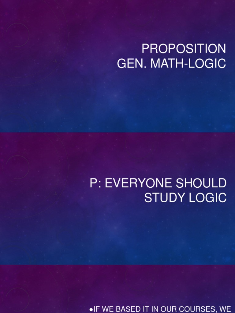 Proposition Gen. Math-Logic | PDF | Career & Growth