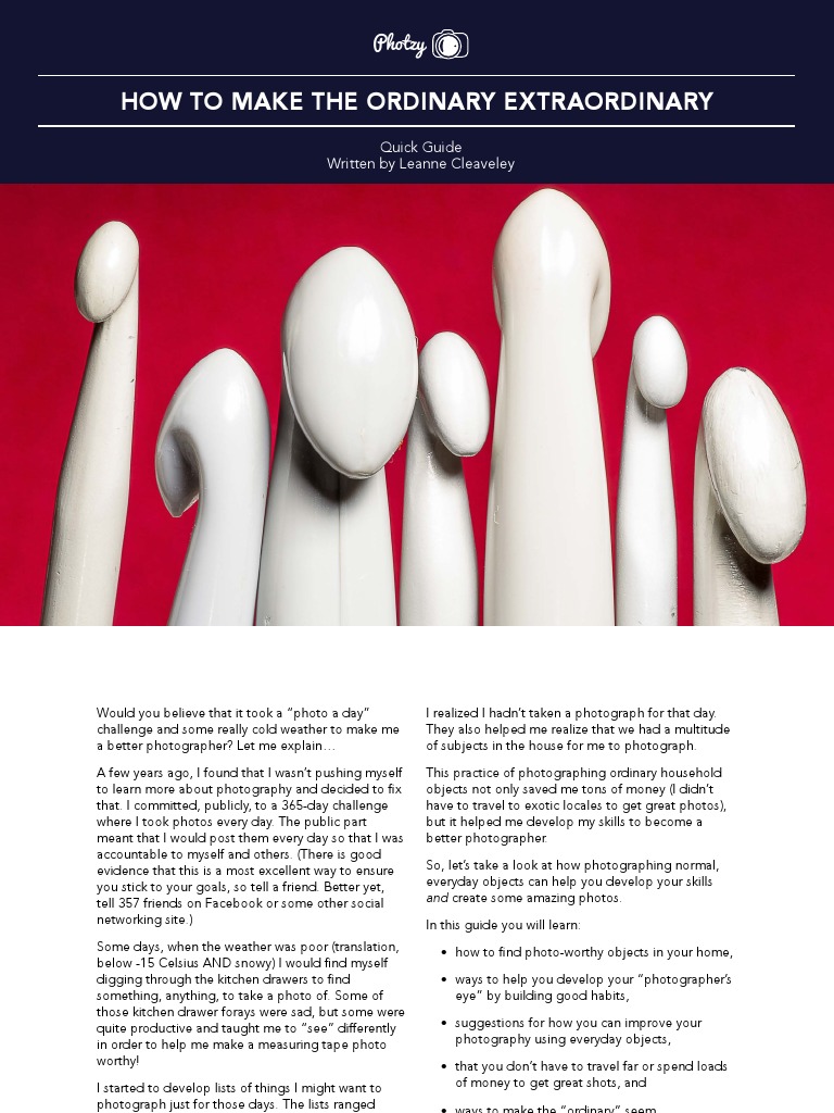 How To Make The Ordinary Extraordinary: Photzy | PDF | Vision ...