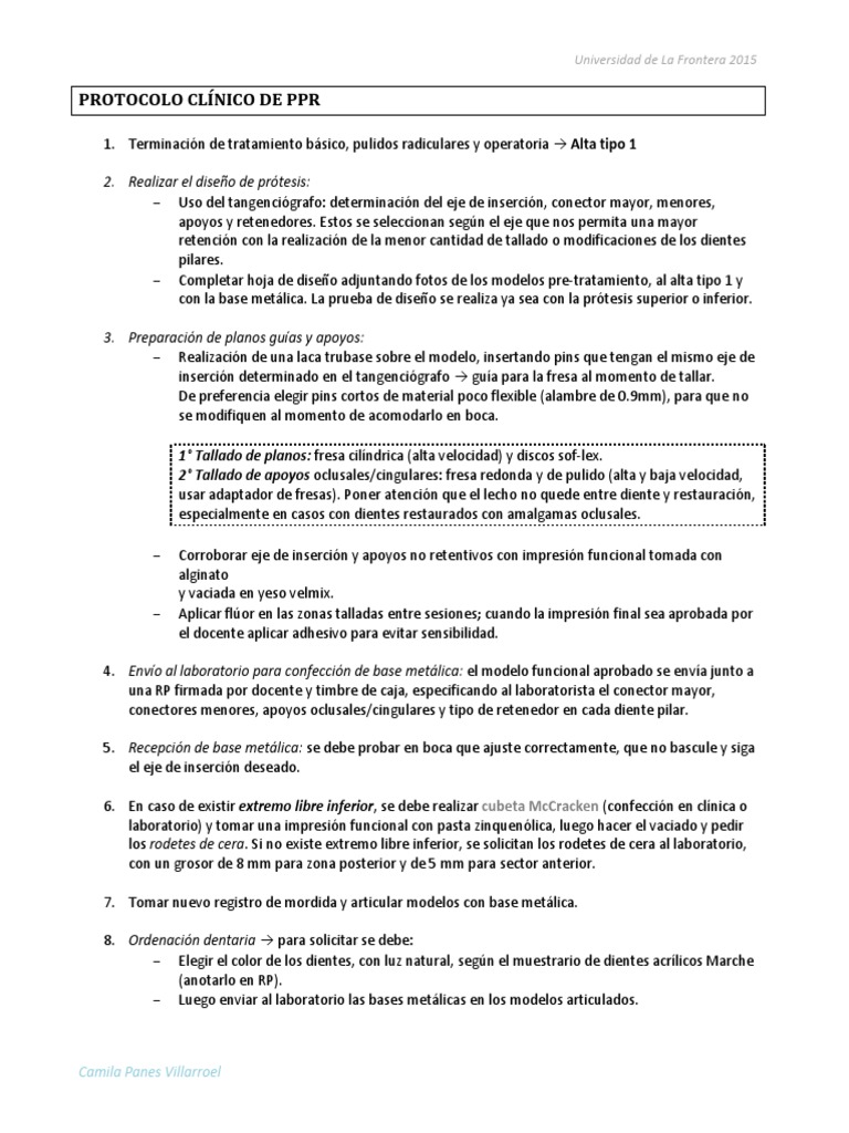 Protocolo Clínico de PPR | PDF | Dentadura postiza | Naturaleza