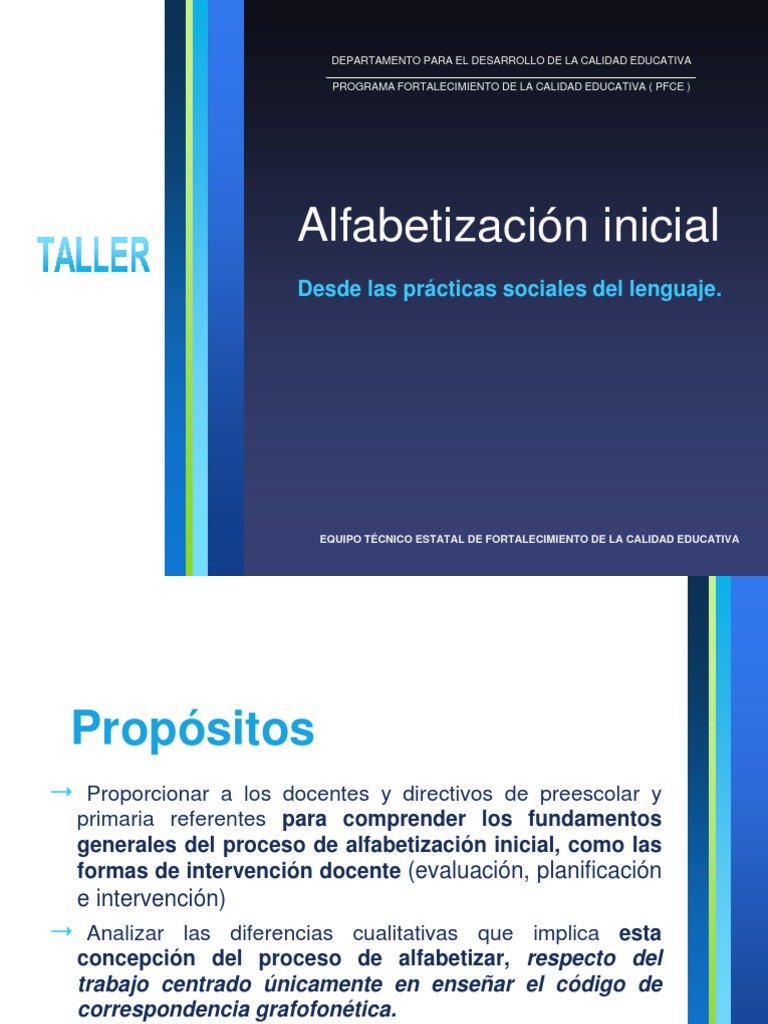Diapositivas Alfabetización Inicial (Final) | PDF | Literatura | Evaluación