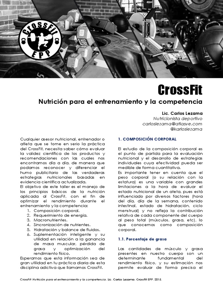CrossFit. Nutrición para El Entrenamiento y La Competencia - Lic ...