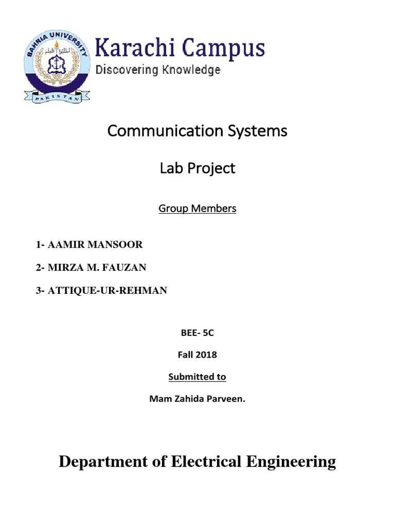 Communication Systems: Lab Project | PDF | Amplifier | Loudspeaker