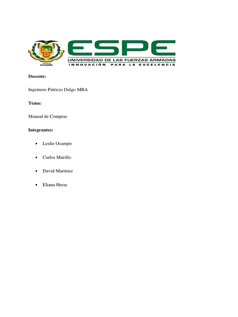 Manual de Compras | PDF | Factura | Calidad (comercial)