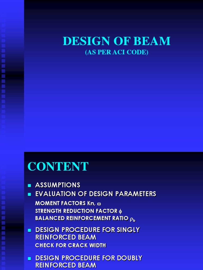 Design of Beam-Aci-11-01-05 | PDF | Bending | Beam (Structure)
