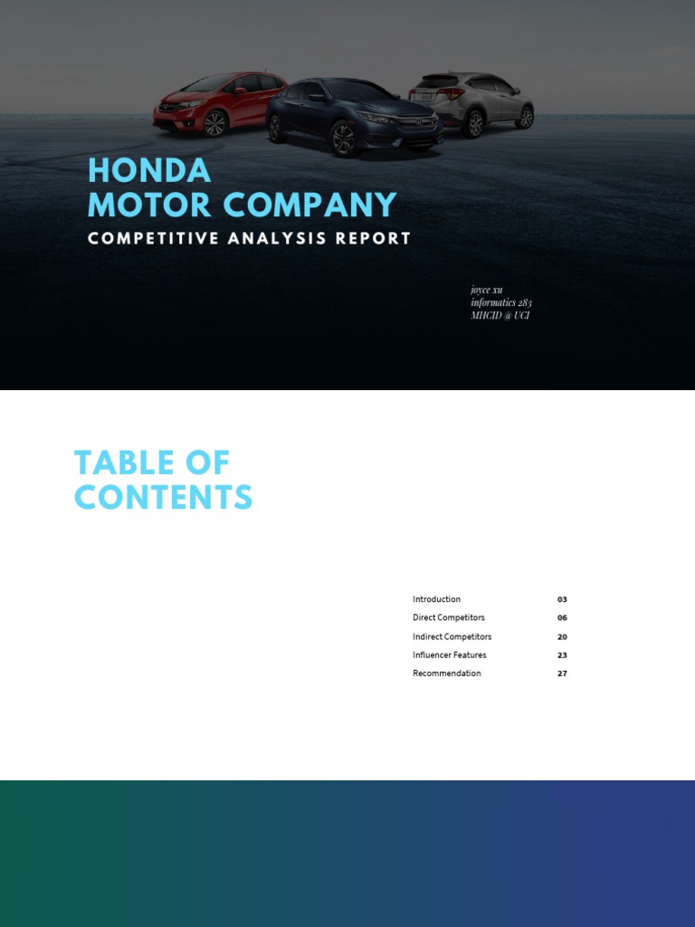 Honda Competitive Analysis | PDF | Honda | Lyft