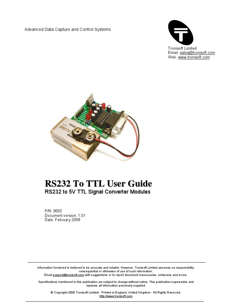 RS232 To TTL Converter | PDF | Electrical Connector | Digital Electronics