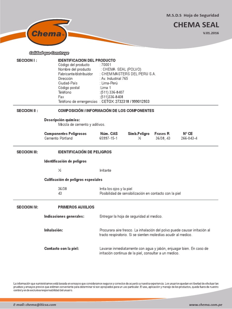 Chema Seal | PDF | Polvo | Agua