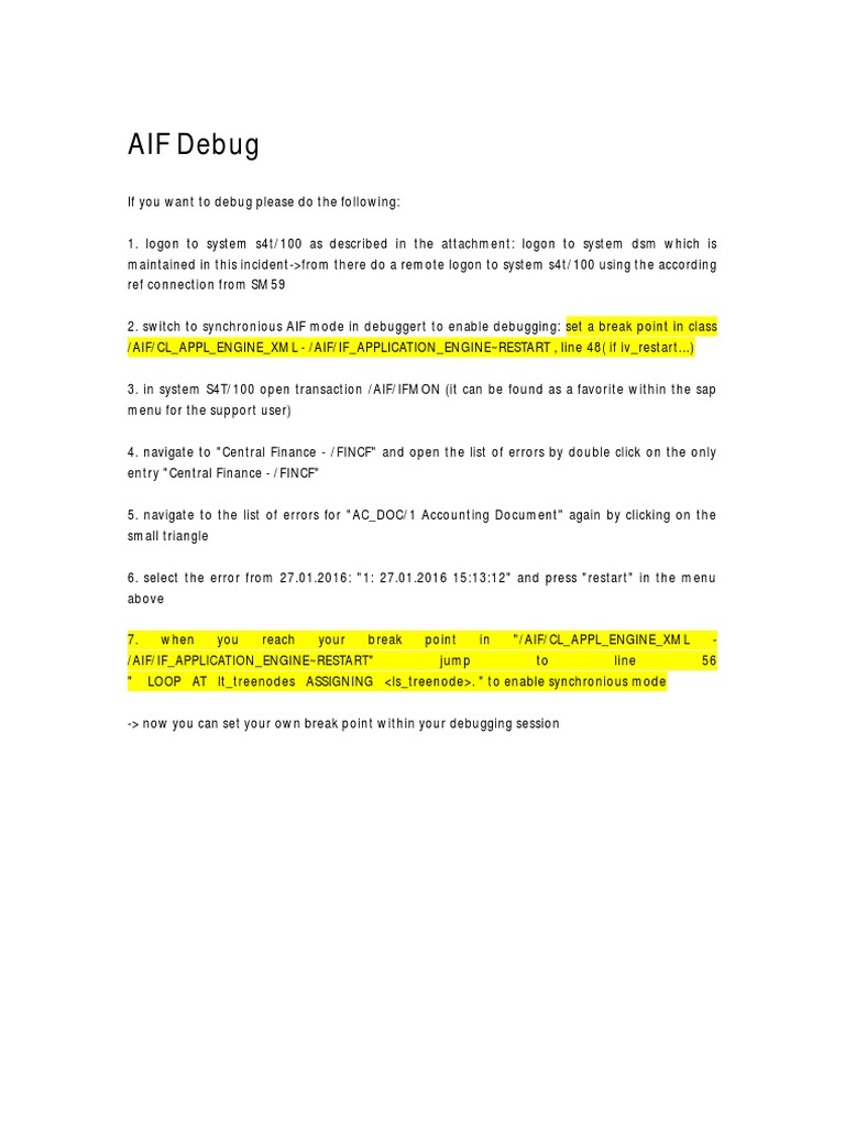 Debugging AIF Errors in SAP Finance | PDF | Teaching Methods & Materials | Computers