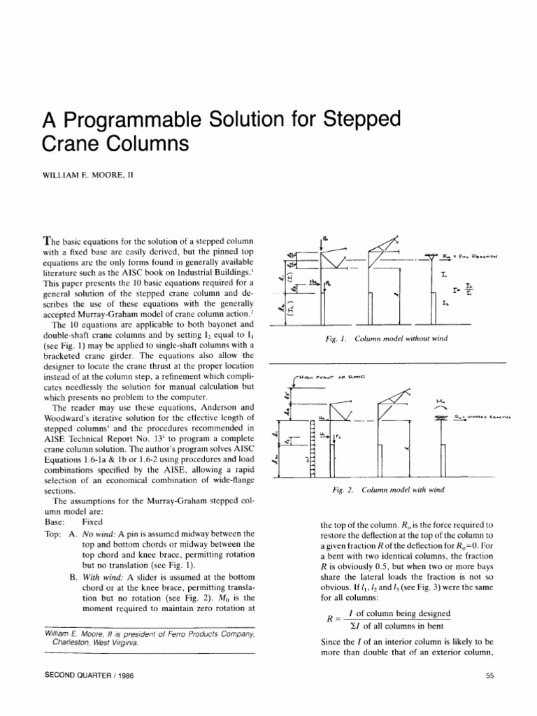 A Programmable Solution For Stepped Crane Columns | PDF | Column | Equations