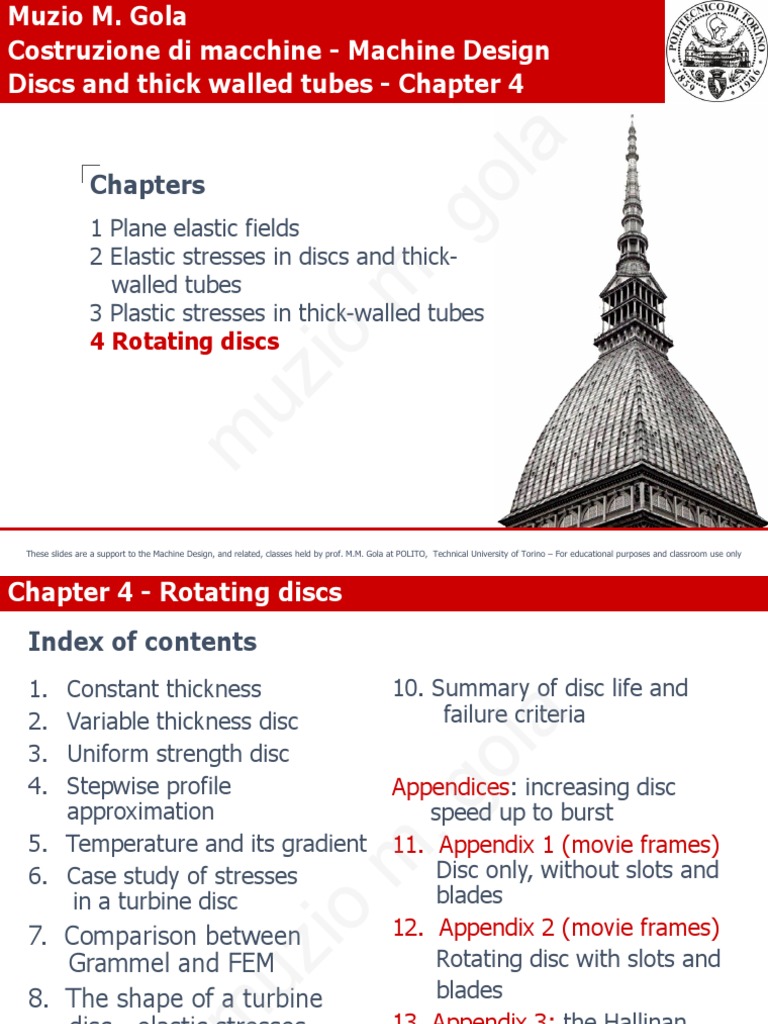 4 - Discs - Chapter 4 - Rotating Discs v. 2014.11 - Lecture Notes | PDF ...