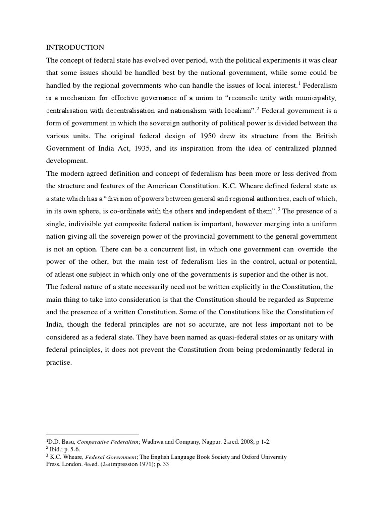 Federalism Project | PDF | Federalism | Federation