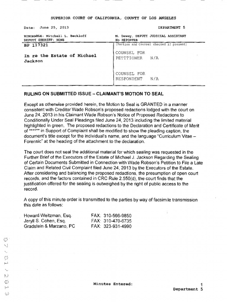 BP 117321 Ruling On Motion To Seal | PDF