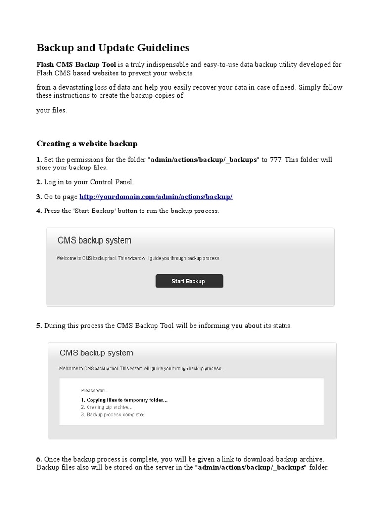 Backup and Update Guidelines | PDF | Backup | Download