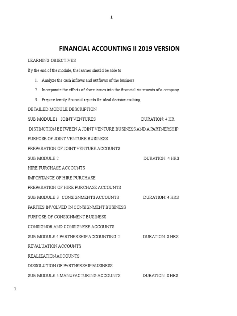 Financial Accounting II | PDF | Debits And Credits | Cost Of Goods Sold