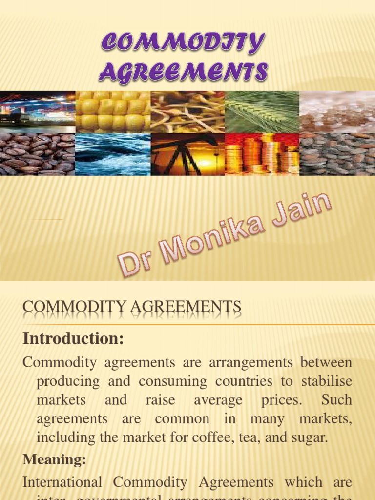 Commodity Agreements | PDF | Economies | Business