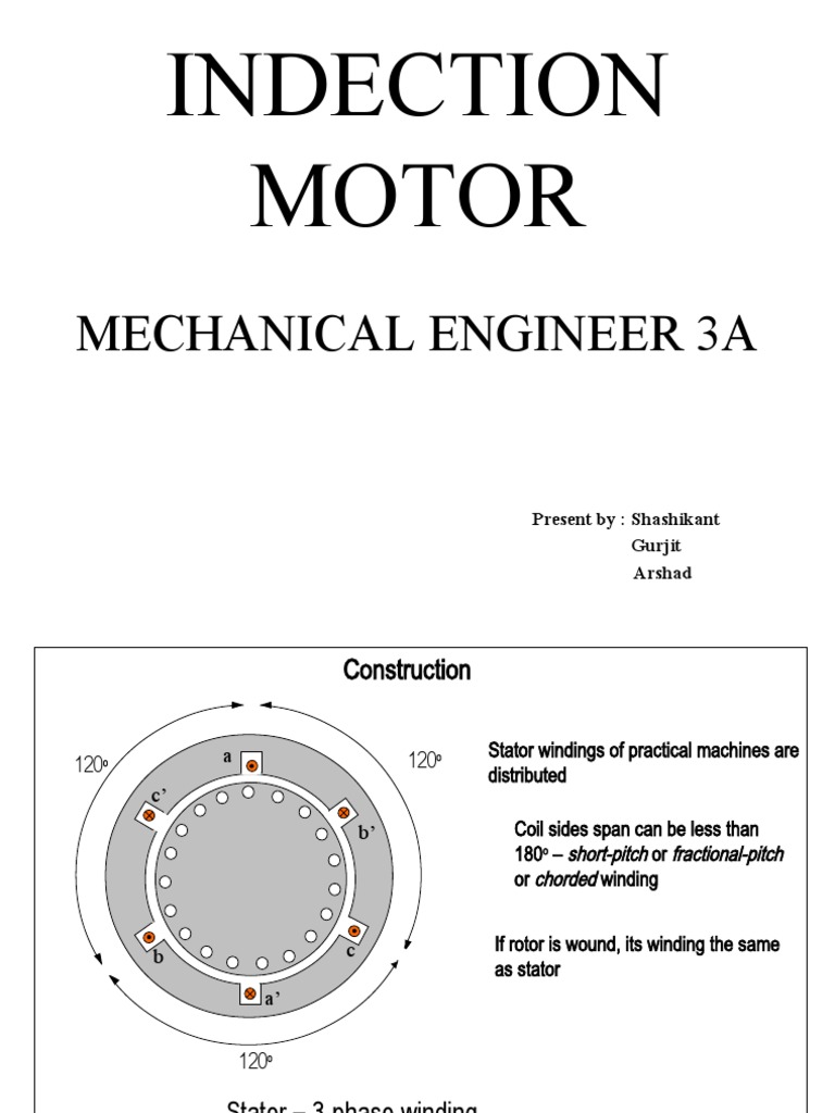 Indection Motor: Mechanical Engineer 3A | PDF | Electrical Engineering ...