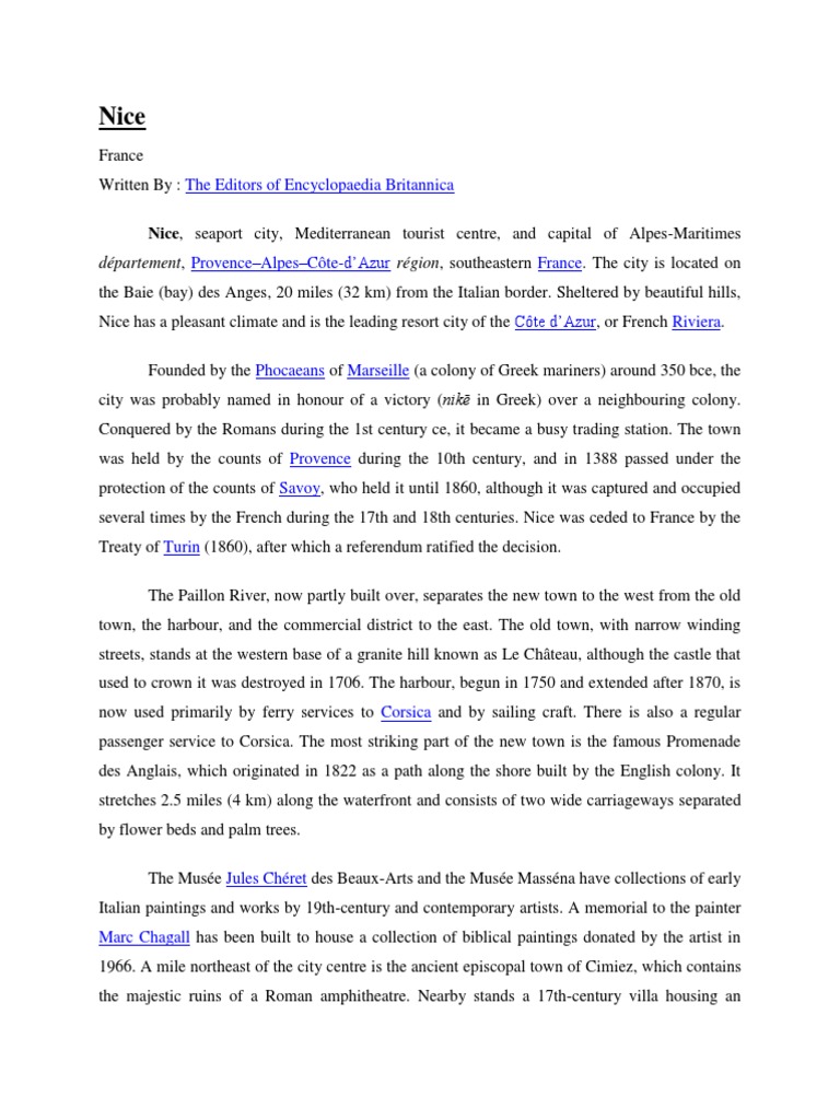 Nice | PDF | Nice | French Riviera