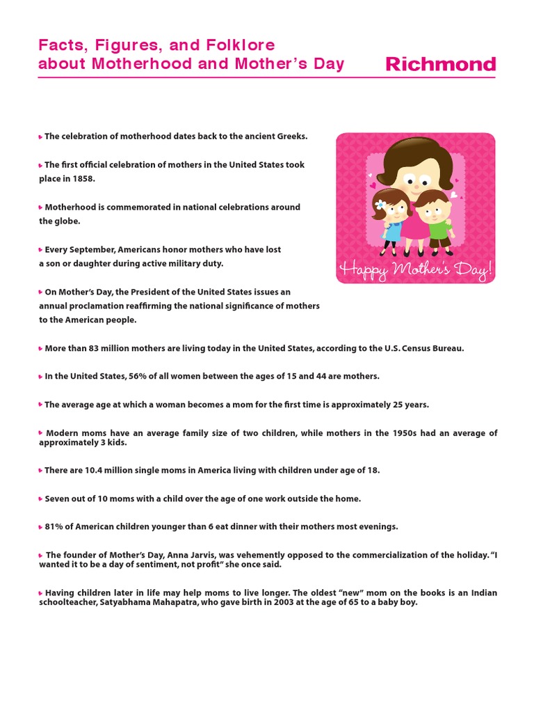 Mother's Day: Facts and Statistics | PDF | Social Science