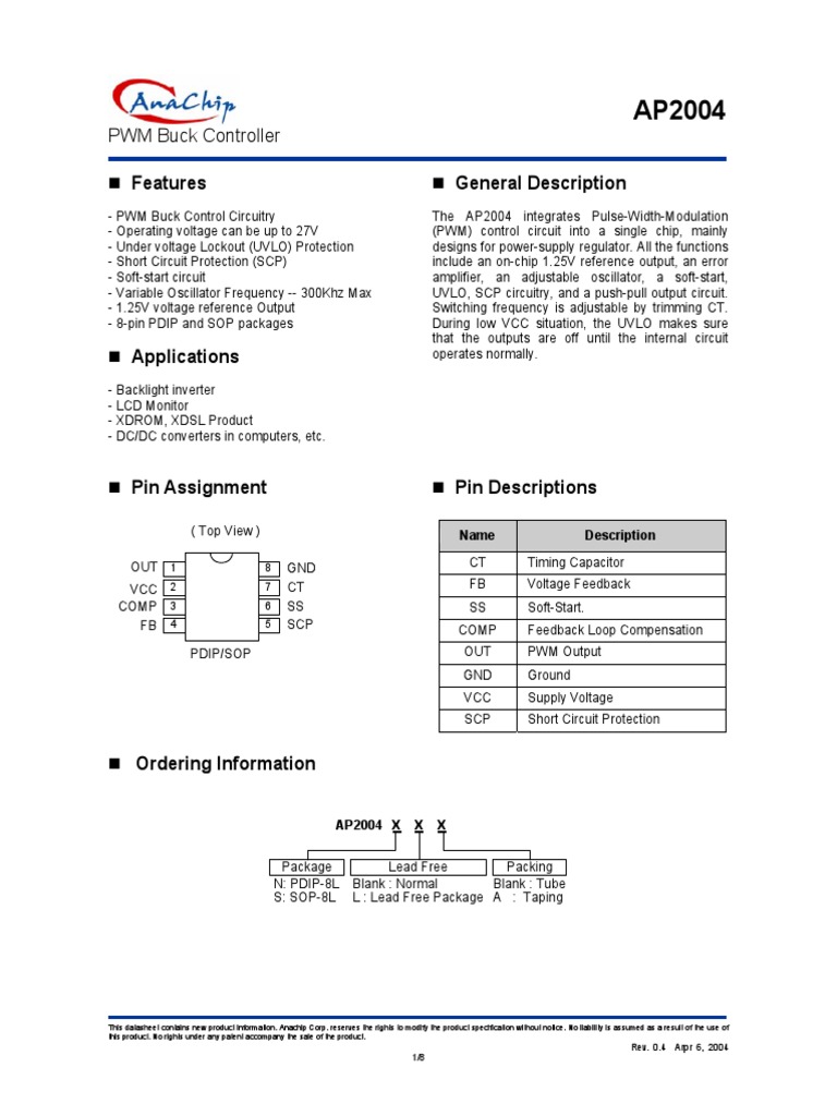 AP2004 | PDF | Amplifier | Electronic Circuits