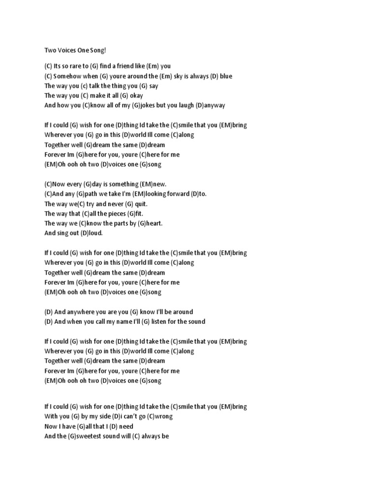 Two Voices One Song | PDF