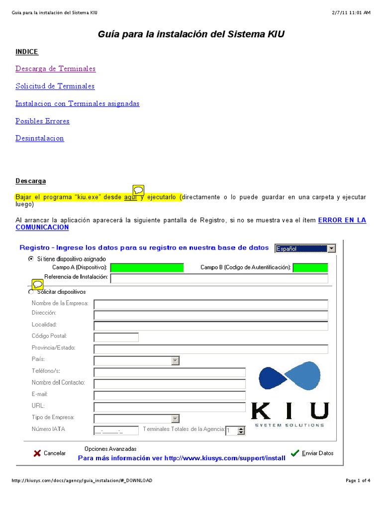 Guía para La Instalación Del Sistema KIU | PDF | Cortafuegos (informática) | Internet