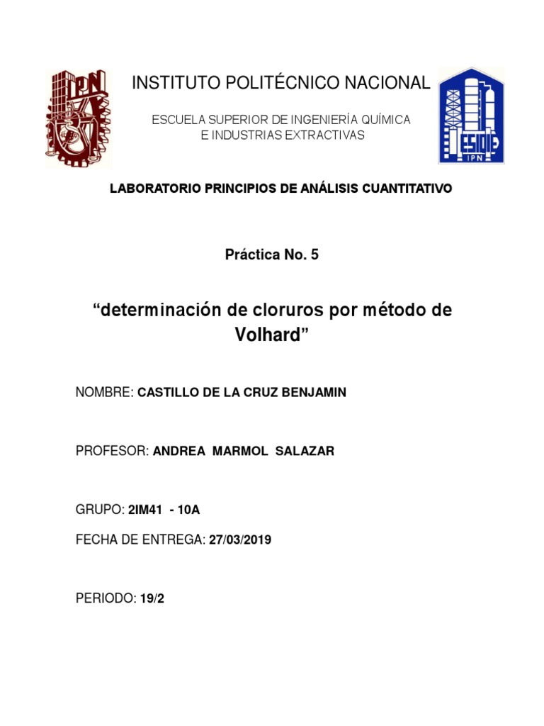 Método Volhard | PDF | Valoración | Química