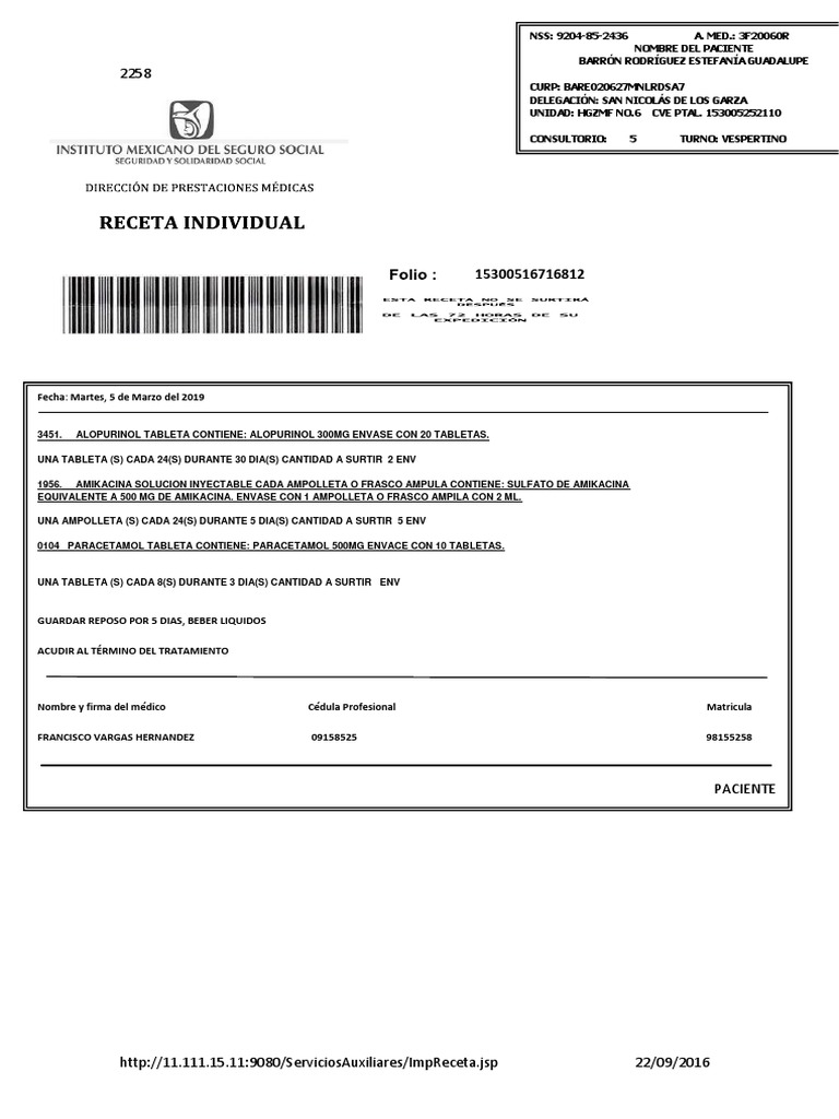 Receta IMSS Editable | PDF