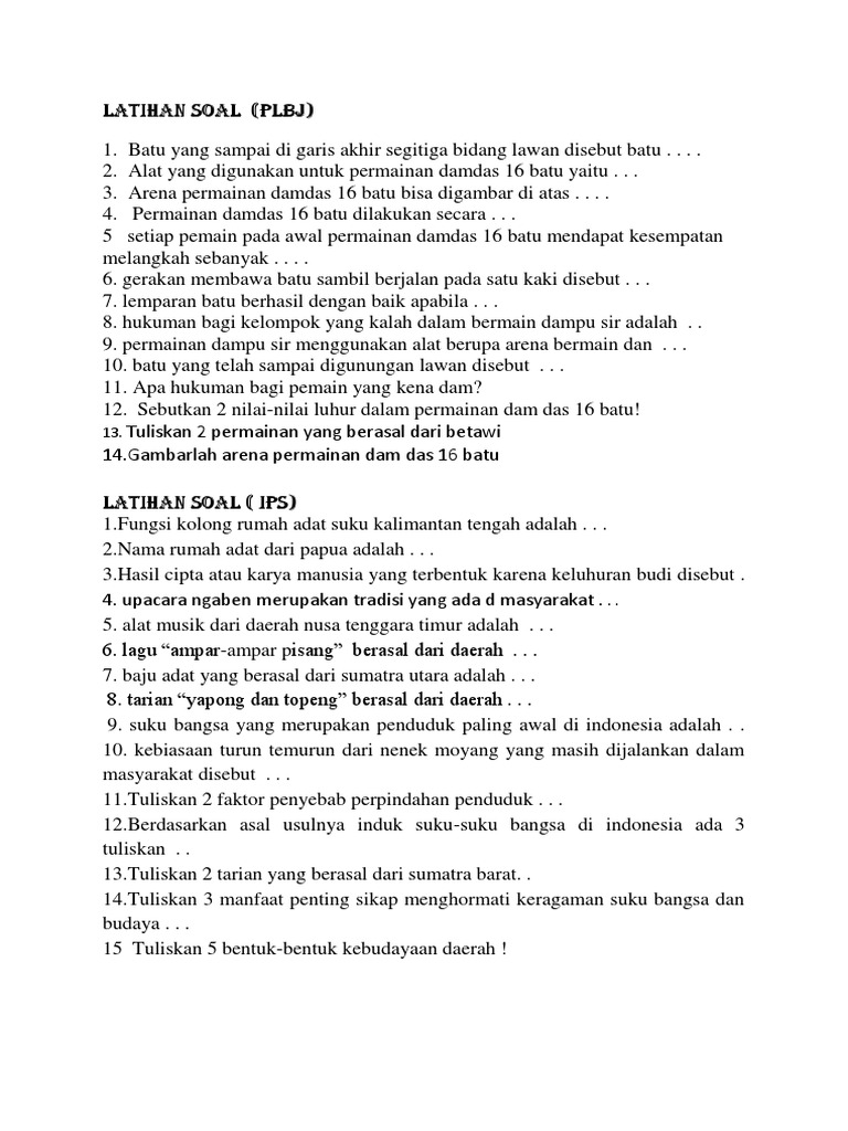 Latihan Soal Lks 3 | PDF