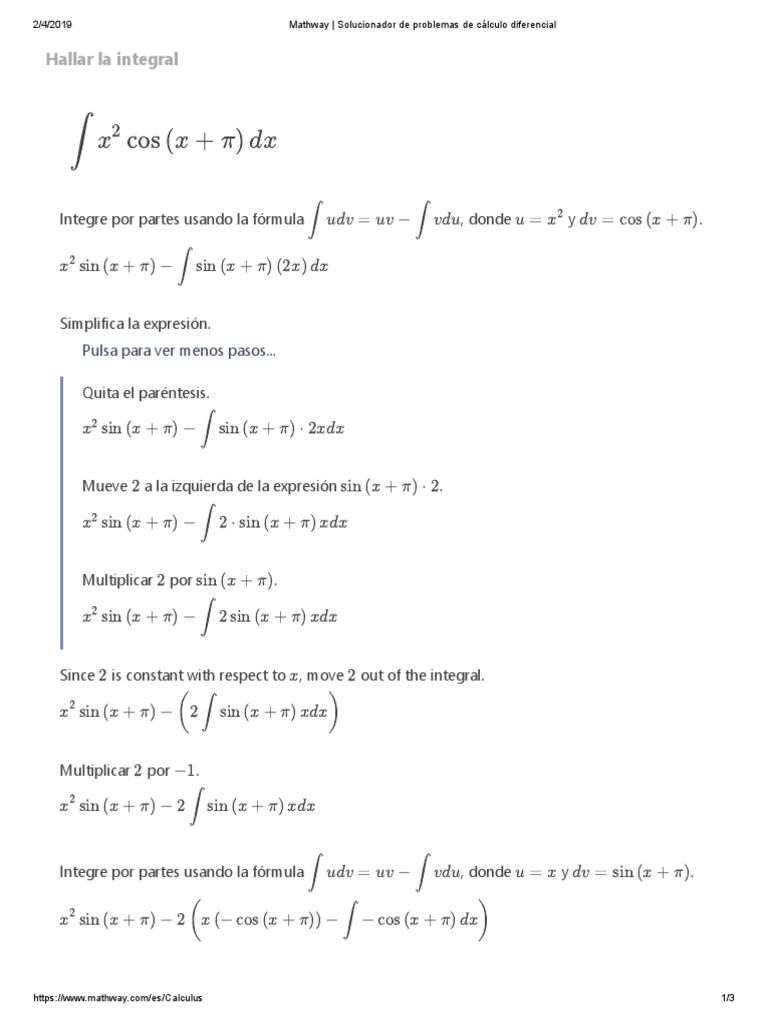 Mathway - Solucionador de Problemas de Cálculo Diferencial | PDF ...