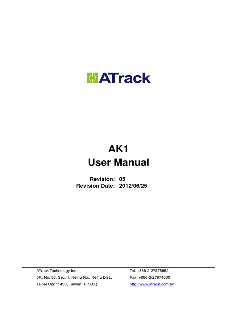 ATrack AK1 Manual | PDF | Electromagnetic Interference | Radio