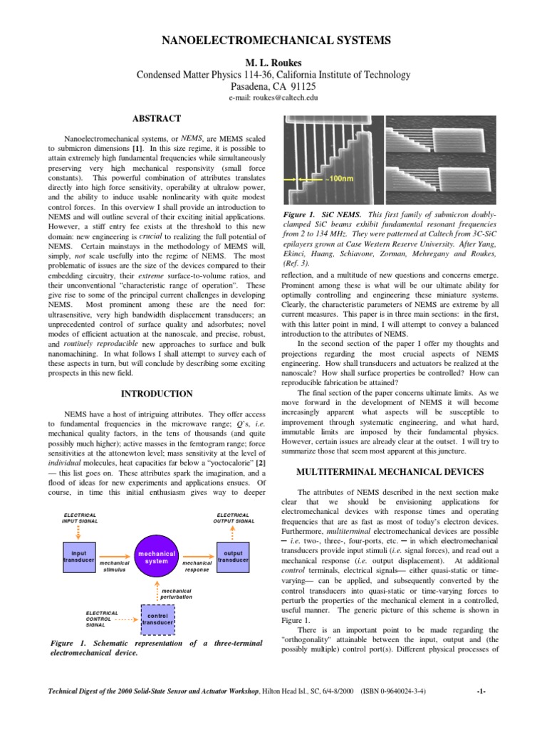 Nanoelectromechanical Systems | PDF | Atomic Force Microscopy | Resonance