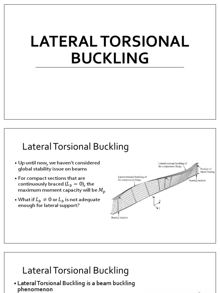 Lateral Torsional Buckling of Beams | PDF | Buckling | Beam (Structure)