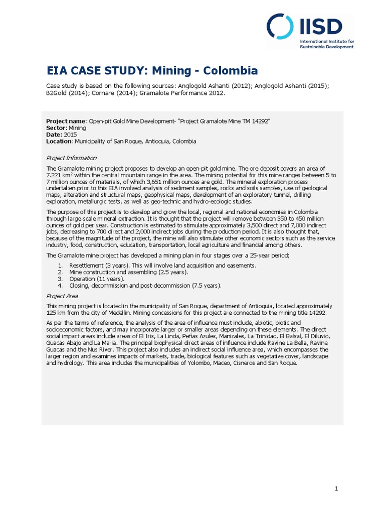 Case Study Colombia Mining | Download Free PDF | Mining | Environmental ...