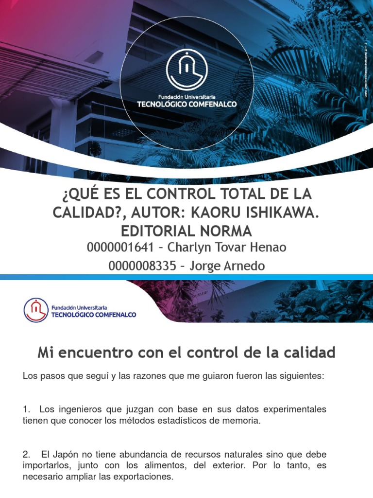 ¿Qué Es El Control Total de La Calidad | PDF | Calidad (comercial ...